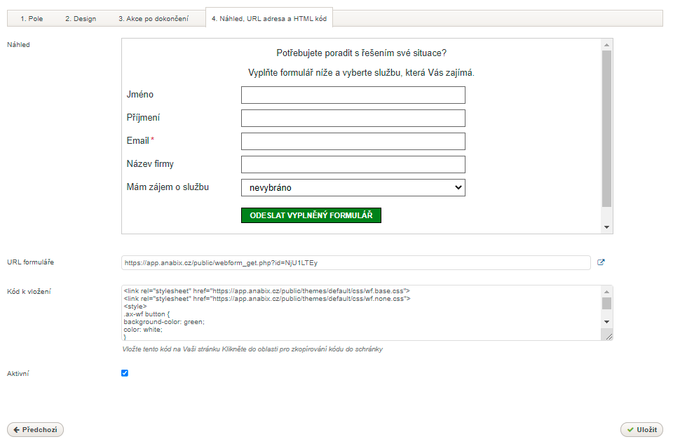 Jak nastavit webové formuláře v Anabix CRM | Anabix CRM